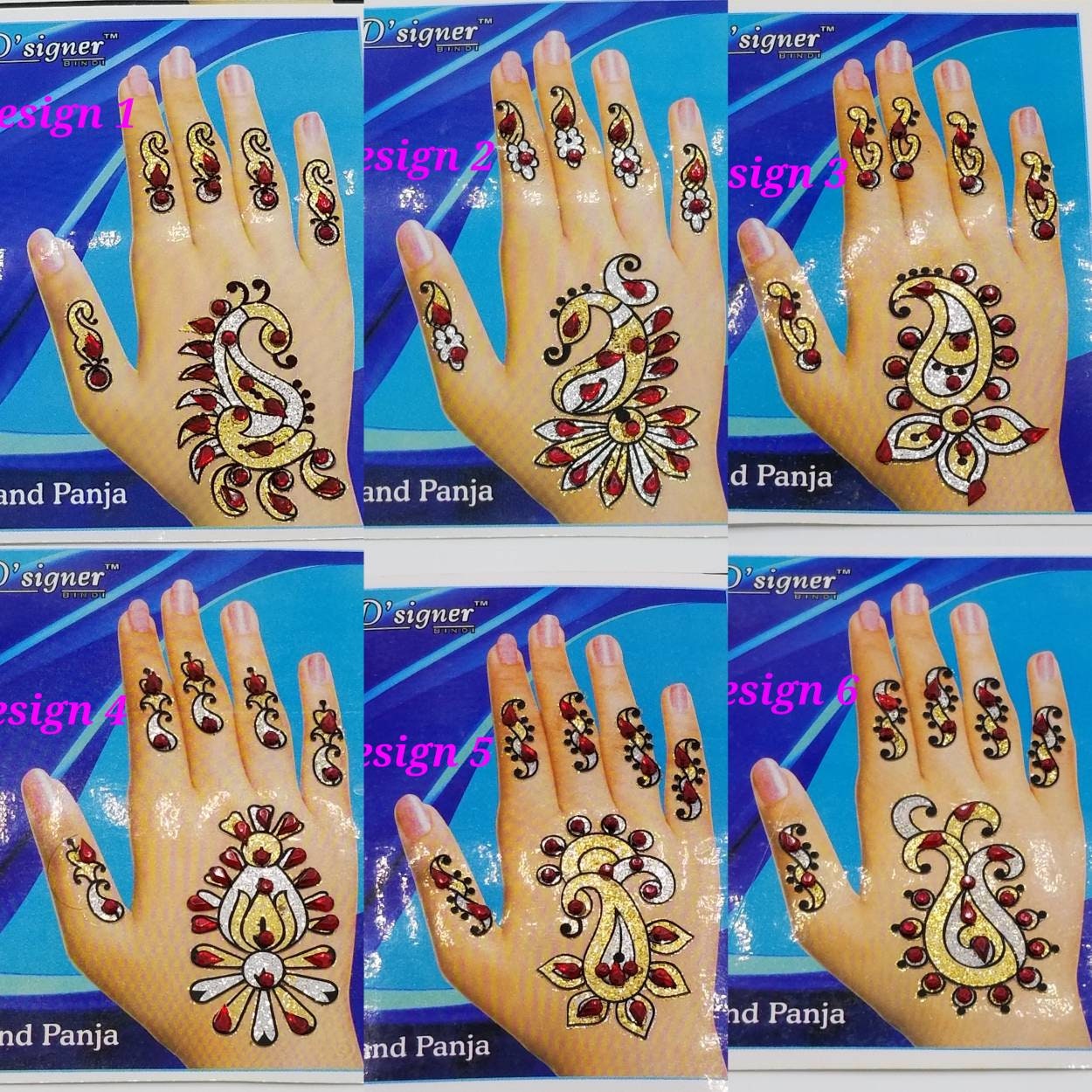 Crystals Henna Stickers/crystals Hand Stickers/wedding Henna - Etsy