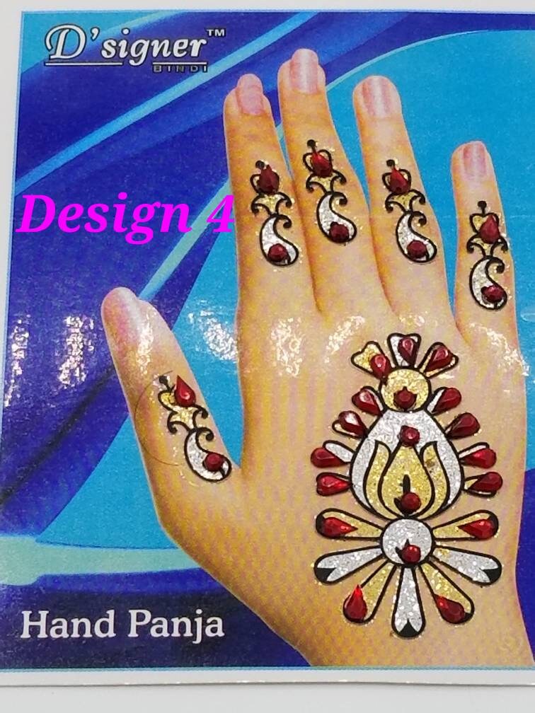Crystals Henna Stickers/crystals Hand Stickers/wedding Henna - Etsy