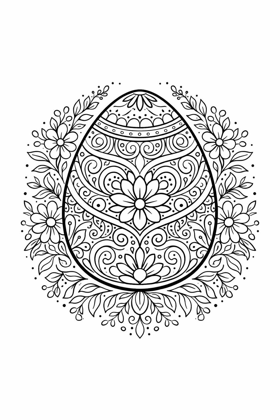 Easter Egg Mandala Coloring Page Printable, Adult Coloring Sheet, A4 ...