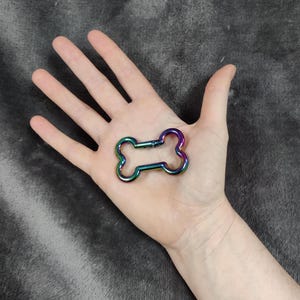 Bone Clip: Carabiner, Spring Clip, Ring Snap, Keyring, Rainbow / Silver ...
