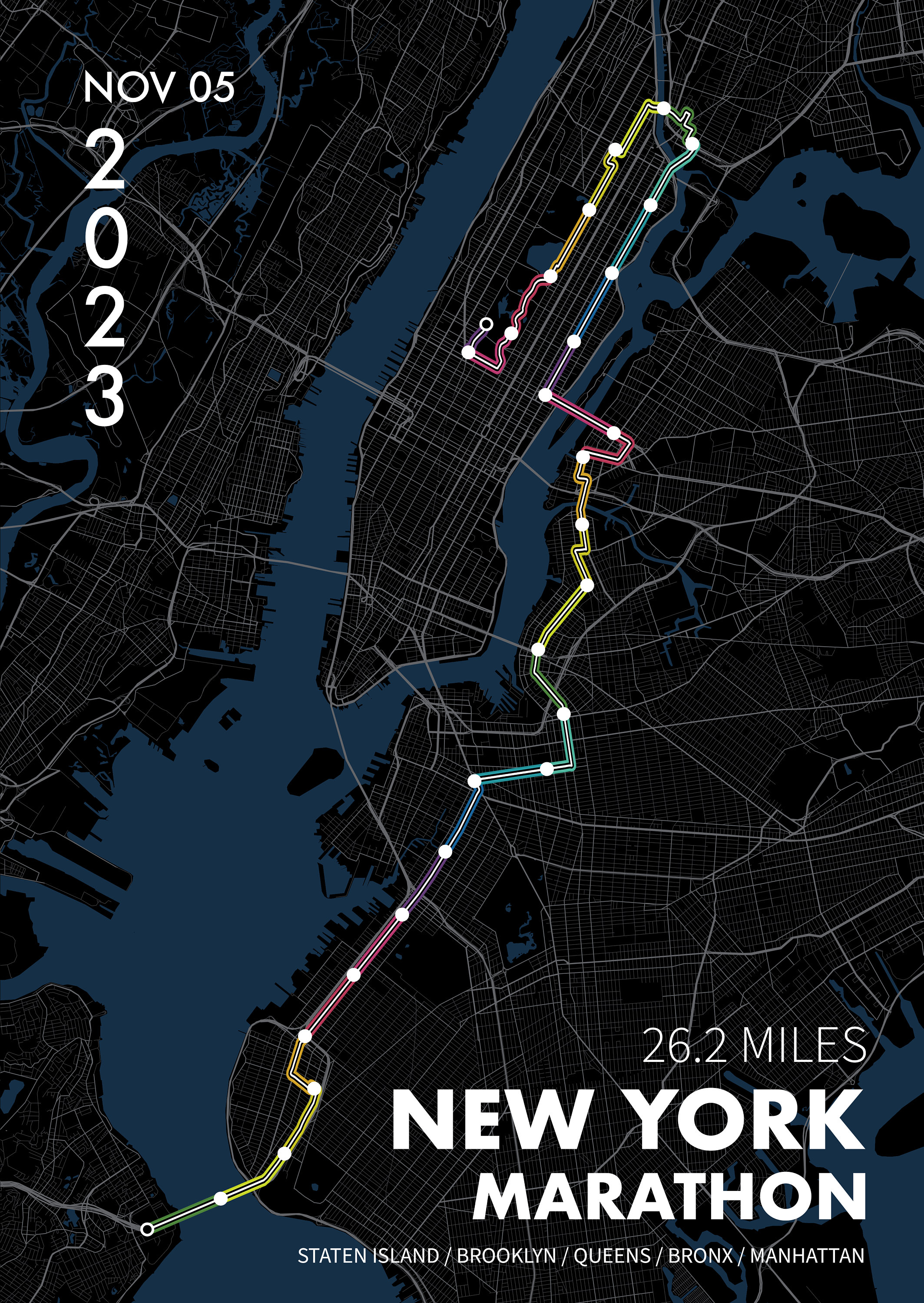 Personalized New York City Marathon Map Art Print: Runner Gift - Etsy