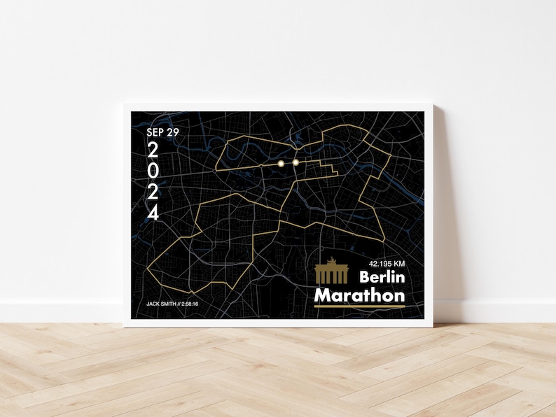 Personalized 2025 Berlin Marathon Map Art Print - Etsy