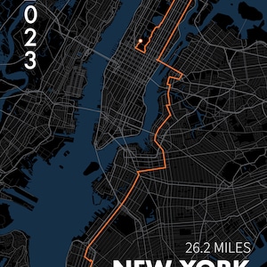 Personalized New York City Marathon Map Art Print: Runner Gift - Etsy