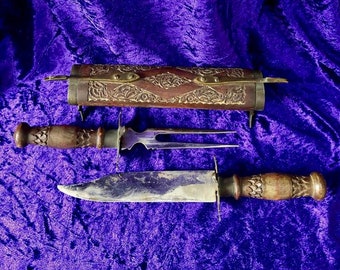 Antique Indian Carving Set - Etsy