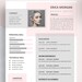 Pink Resume Template/ Pink CV Template/ Creative Resume Template Design ...