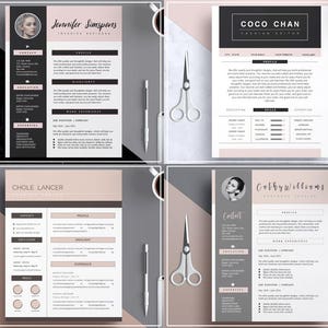 Blue Floral Resume Template/ Floral CV Template/ Blue Hydrangea Flower ...
