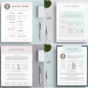 Pink Resume Template/ Pink CV Template/ Creative Resume Template Design ...