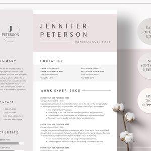 Professional Resume Template/ Modern Resume/ Two Page Resume Template ...