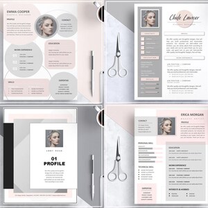 Pink Resume Template/ Pink CV Template/ Creative Resume Template ...