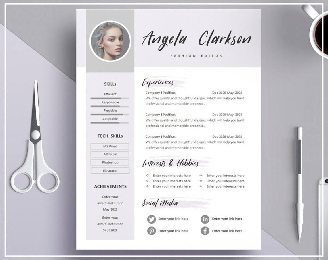 Purple Resume Template/ CV Template/ Professional Resume Template ...