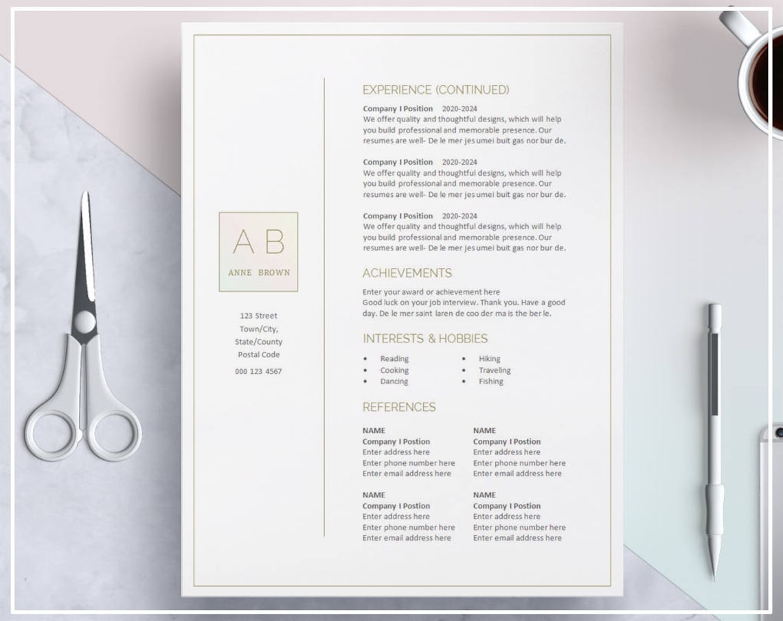 Pastel Resume Template/ Pastel CV Template/ Creative Resume - Etsy