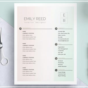 Mint Green Resume Template/ Pastel CV Template/ Mint Green CV Template ...