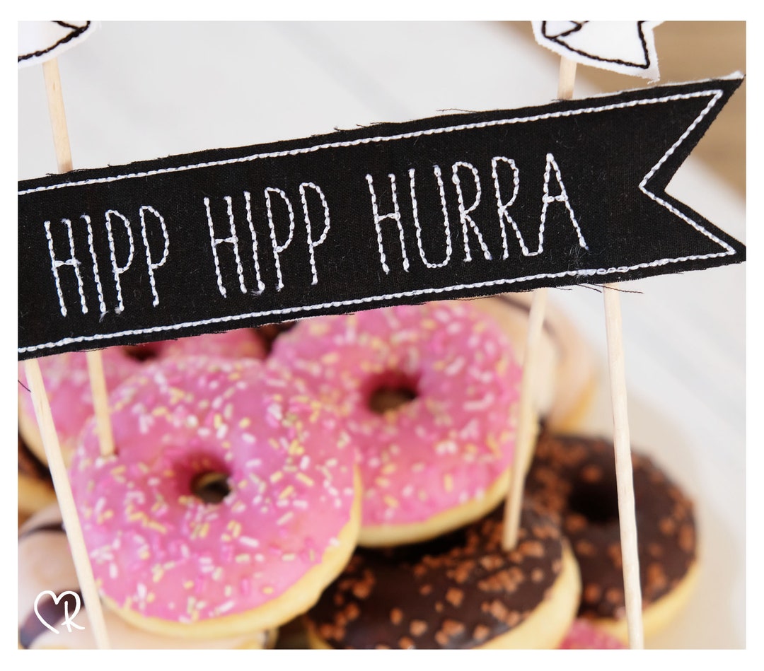 Cake Topper Hip Hipp Hurra, ITH, 13x18 - Etsy