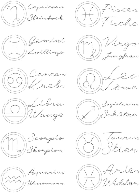 Zodiac signs in german and english 60 photos - Astrologytoyou.com