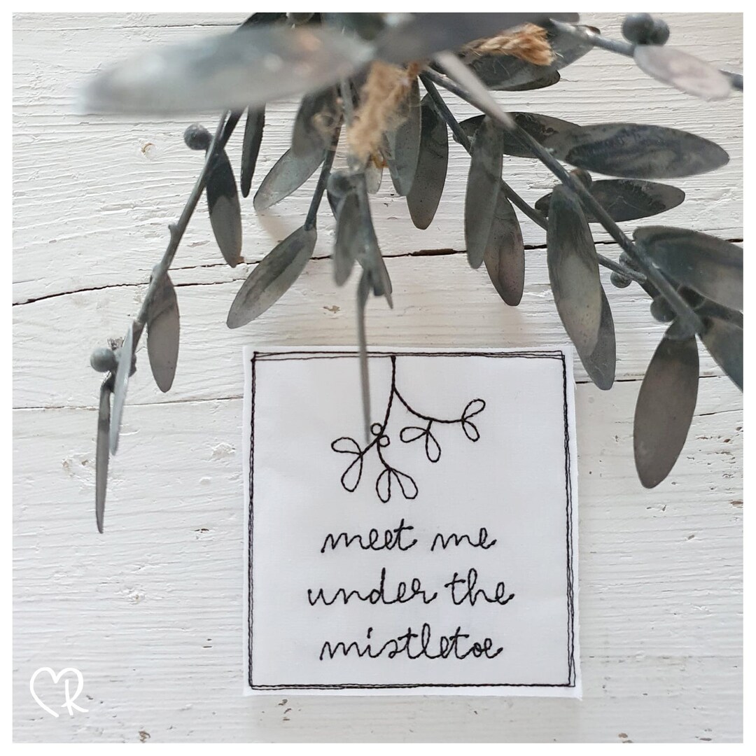 Mistletoe Flag, 10x10 - Etsy