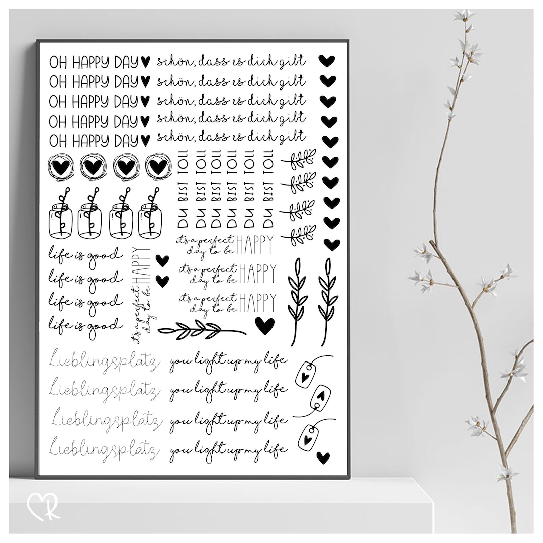 Liebe Worte - Druckvorlage Wasserschiebefolie - Etsy.de