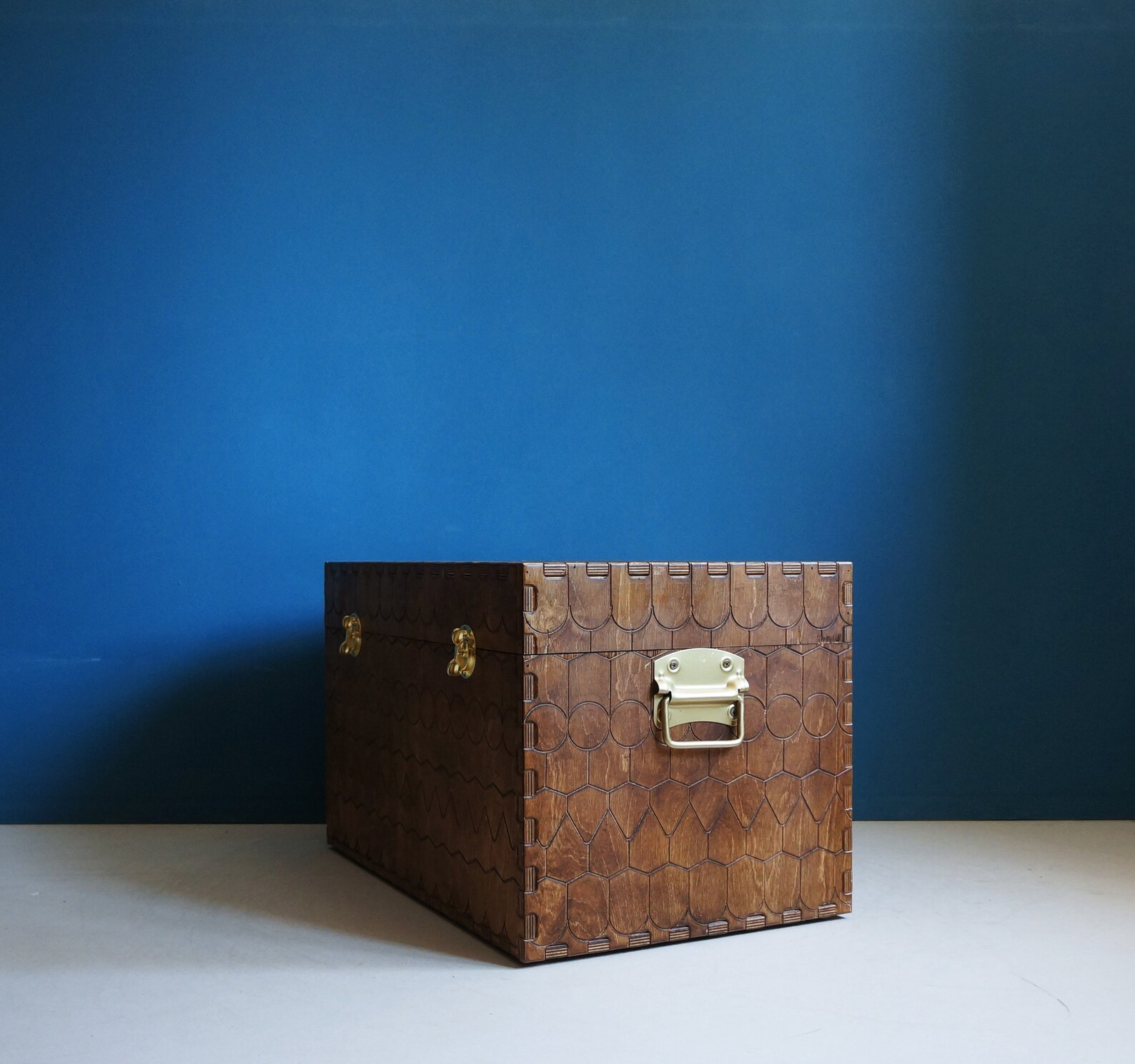 Unique Wooden Chest Bespoke Memory Box Vintage Storage Style Gold Box ...