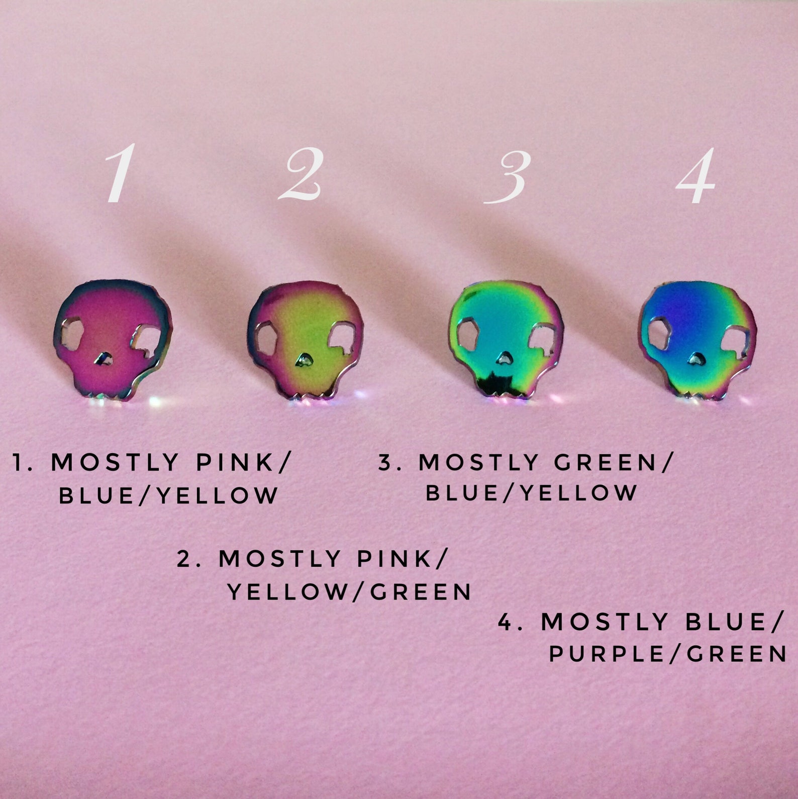 Rainbow Metal Skull Pin Anodized Oil Slick Finish Enamel - Etsy