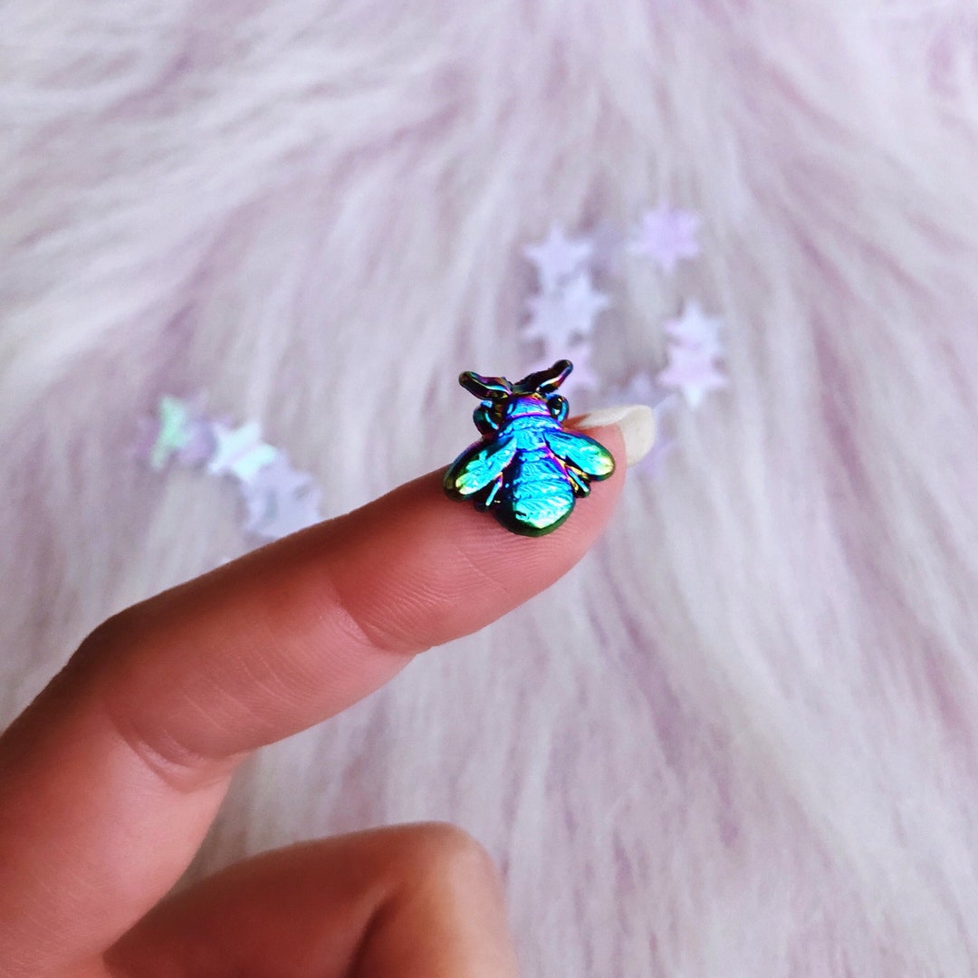 The Rainbow Bee 3D Pin, Anodized Metal Mini Tiny Animal Nature Honeybee ...
