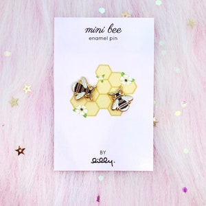Mini Bee Pin Tiny Gold Hard Enamel Honeybee Lapel Pin Badge - Etsy