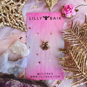 Mini Bee Pin, Tiny Gold Hard Enamel Honeybee Lapel Pin Badge, Nature ...