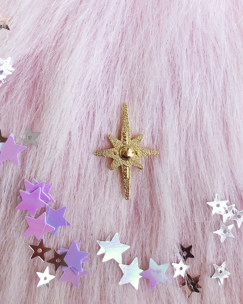 Starburst Opal rose Pink Enamel Pin Celestial Star Ethereal - Etsy