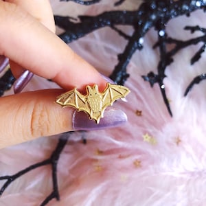 Mini Bat Tiny Gold Hard Enamel Pin, Small Cute Animal Nature Spooky ...