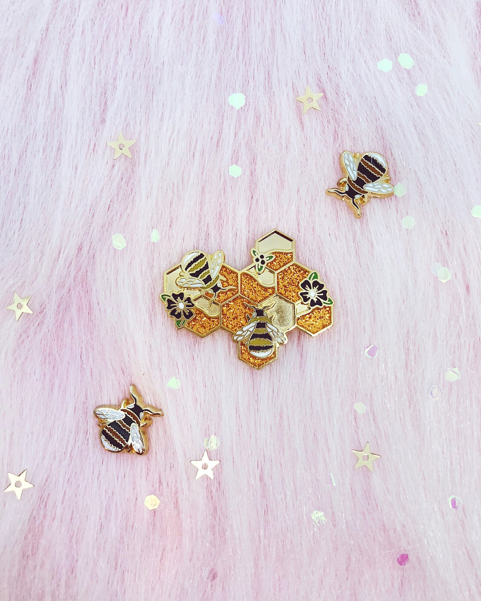 Mini Bee Pin Tiny Gold Hard Enamel Honeybee Lapel Pin Badge - Etsy