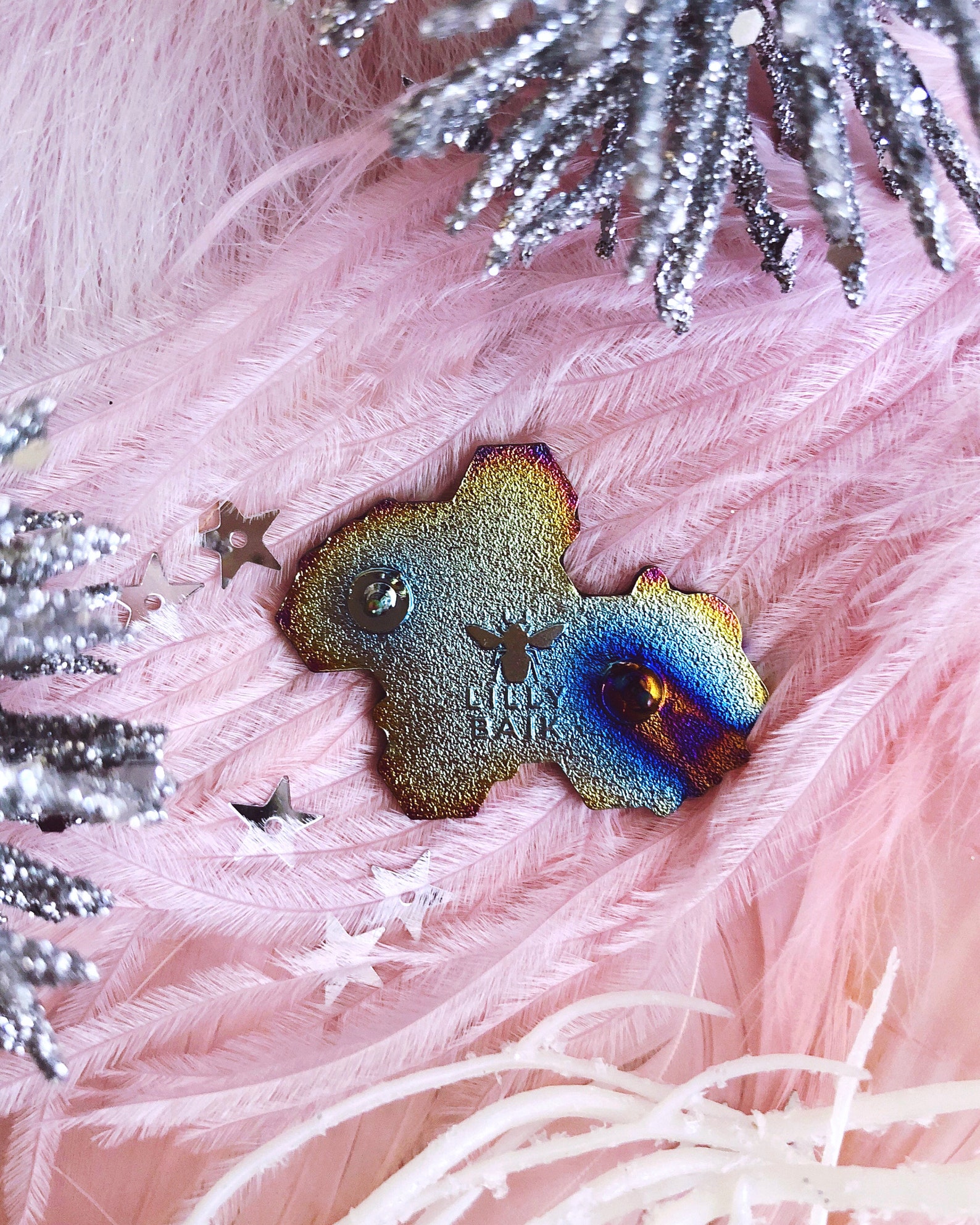 Blueberry Honeycomb Hard Enamel Pin, Rainbow Metal Anodized Blue ...