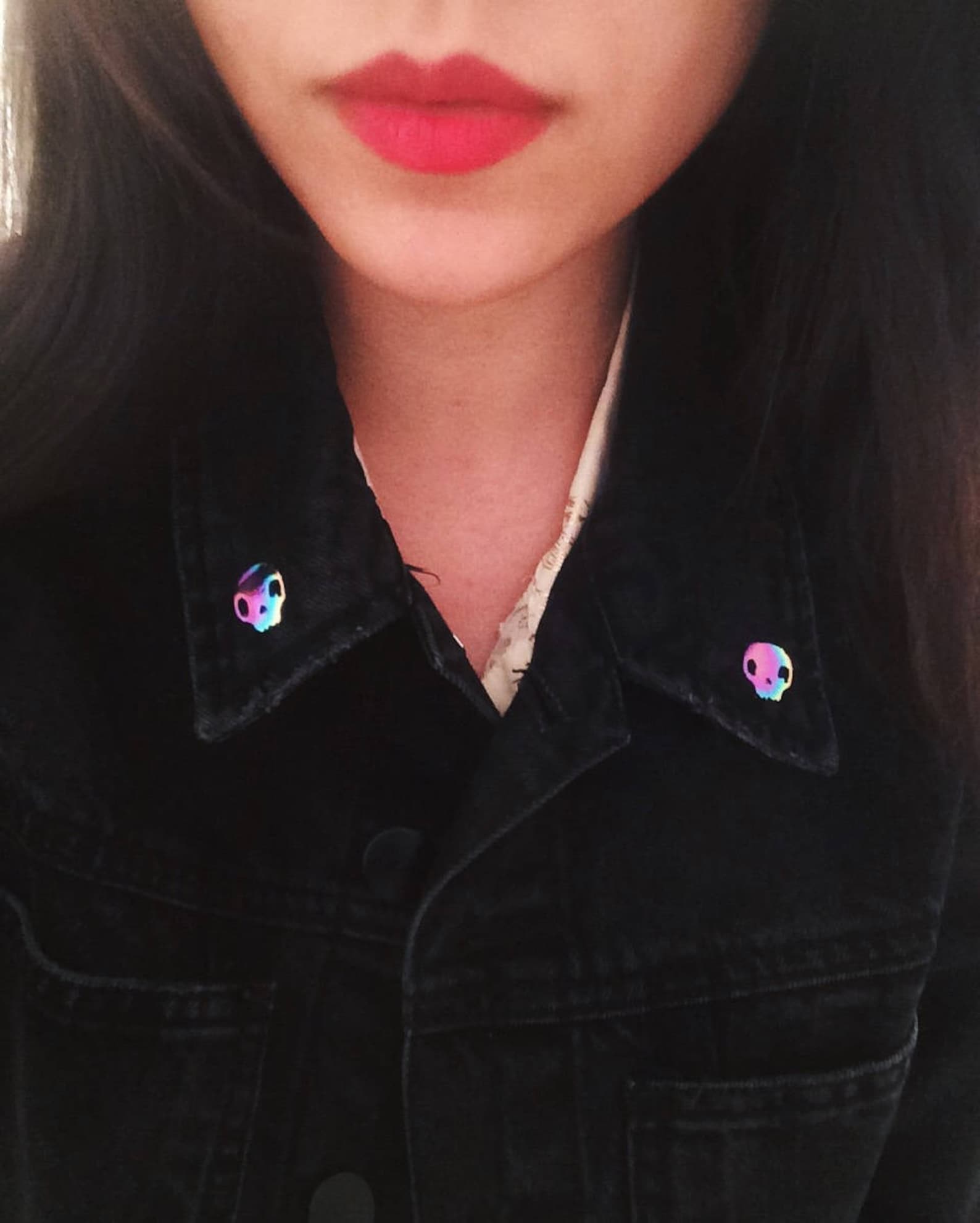 Rainbow Metal Skull Pin Anodized Oil Slick Finish Enamel - Etsy