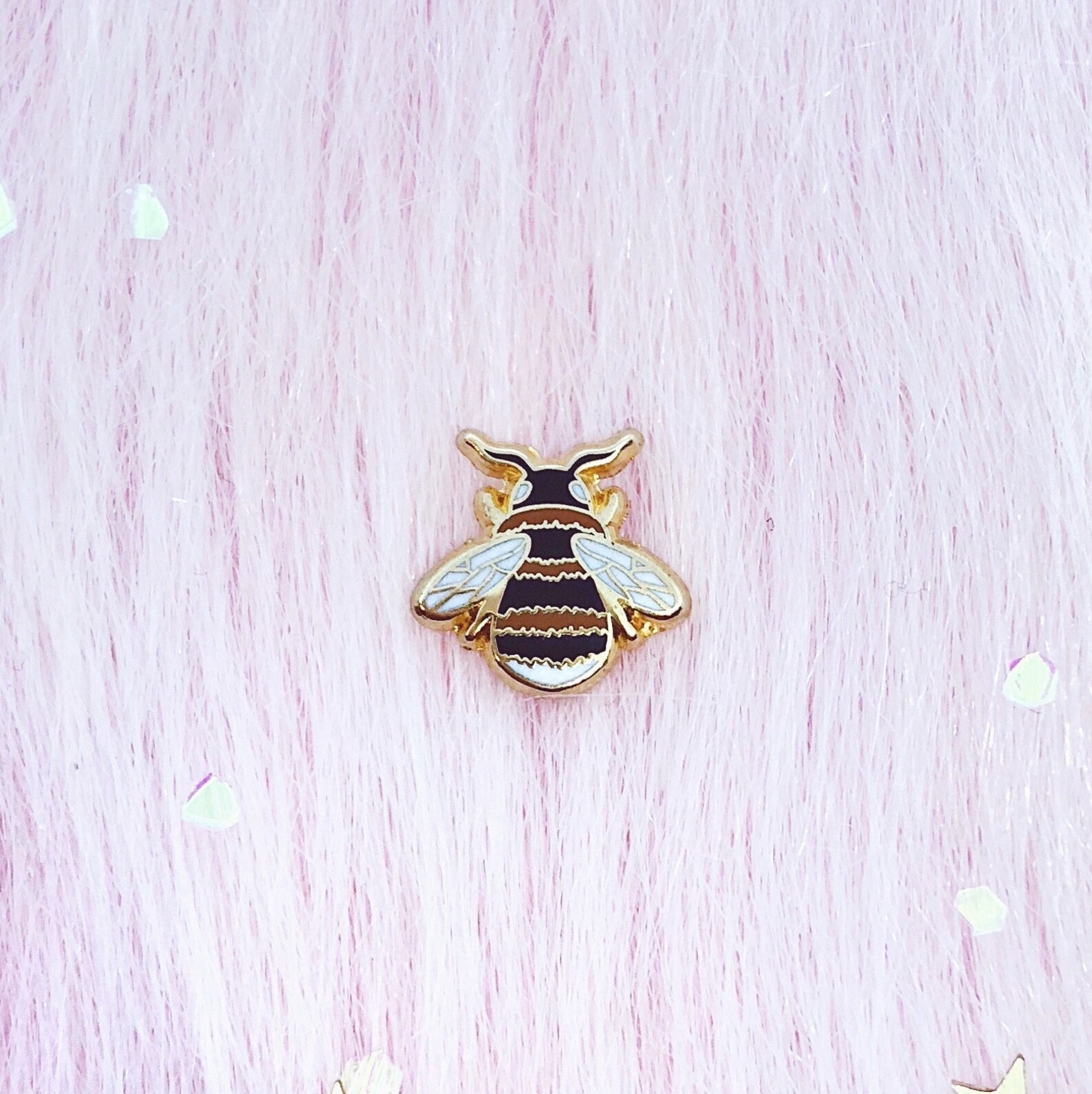 Mini Bee Pin Tiny Gold Hard Enamel Honeybee Lapel Pin Badge - Etsy