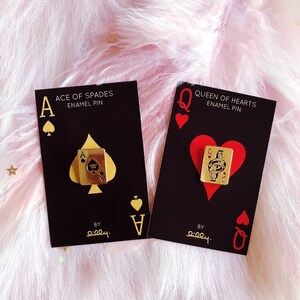 Ace of Spades Golden Playing Card Gold Soft Enamel Pin, Bee Deck Poker ...