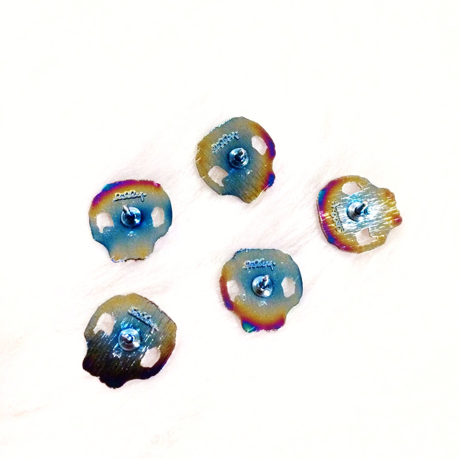Rainbow Metal Skull Pin Anodized Oil Slick Finish Enamel - Etsy