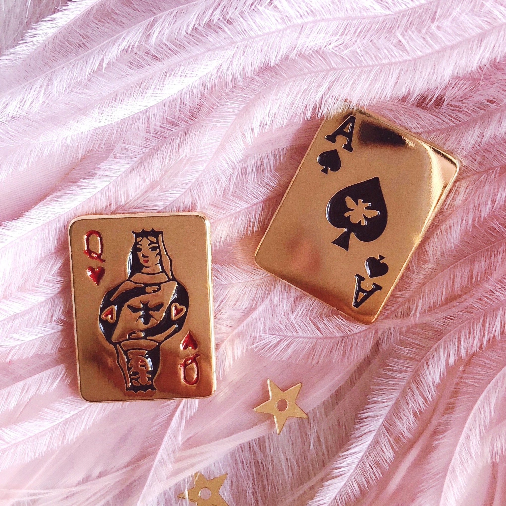 The Prettiest Cards in the Deck Bundle, Gold Queen of Hearts and Ace of ...