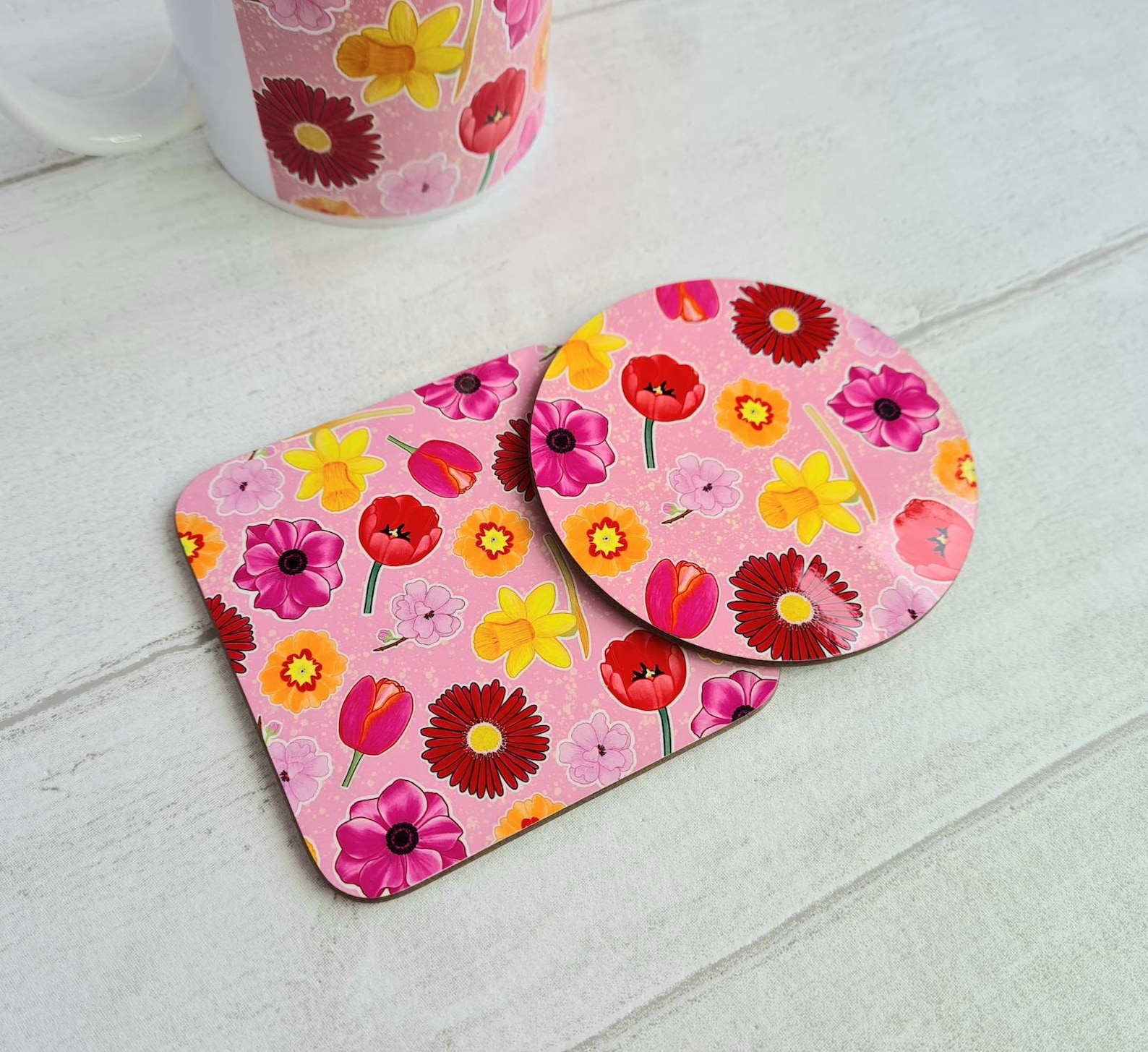 Patrón Coaster Pretty Floral Coaster Arte botánico - Etsy España