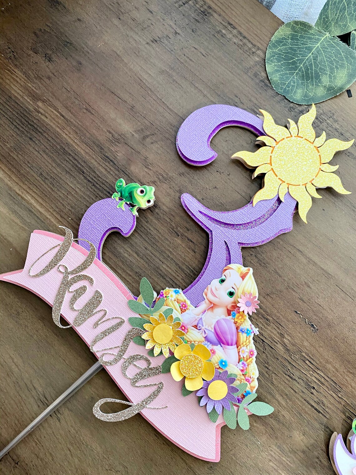 Tangled Cake Topper Rapunzel Cake Topper Tangled Birthday - Etsy