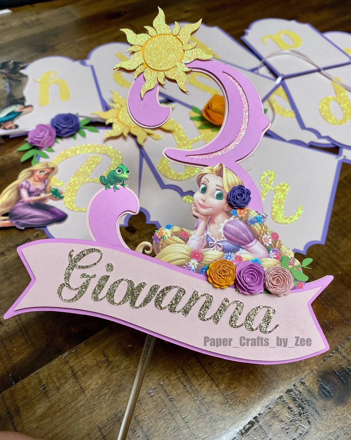 Tangled Cake Topper Rapunzel Cake Topper Tangled Birthday - Etsy