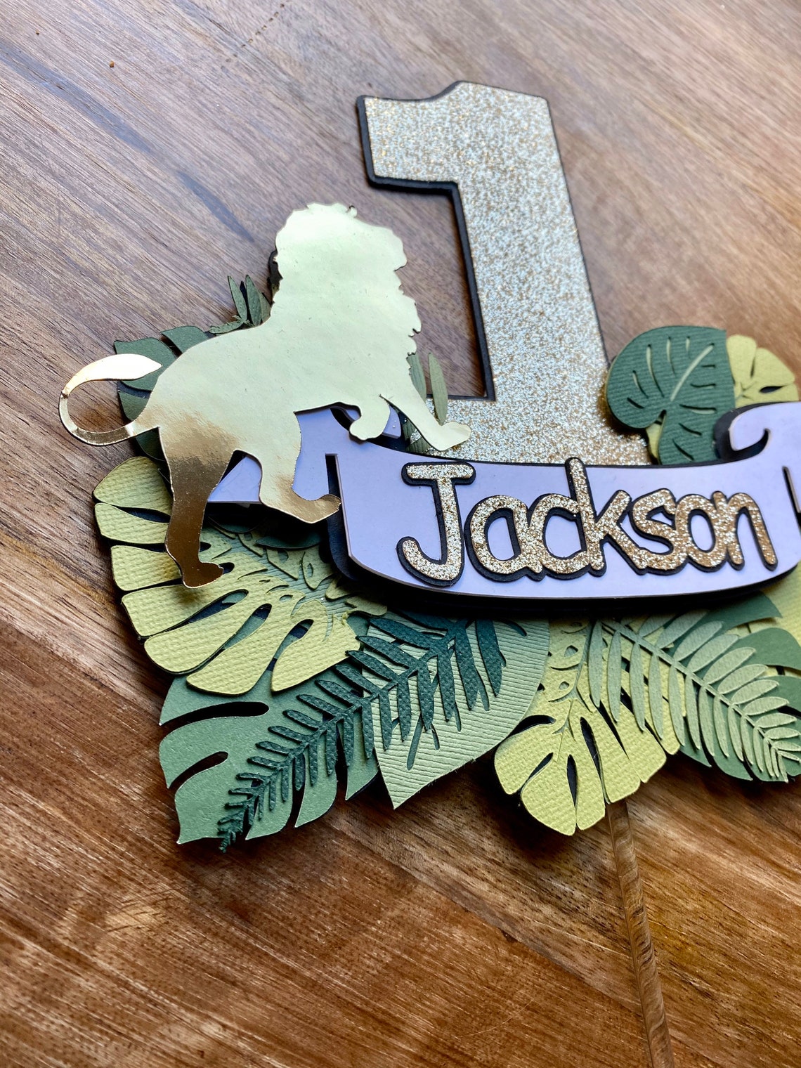 Jungle Cake Topper Safari Animals Birthday Lion Cake Topper - Etsy