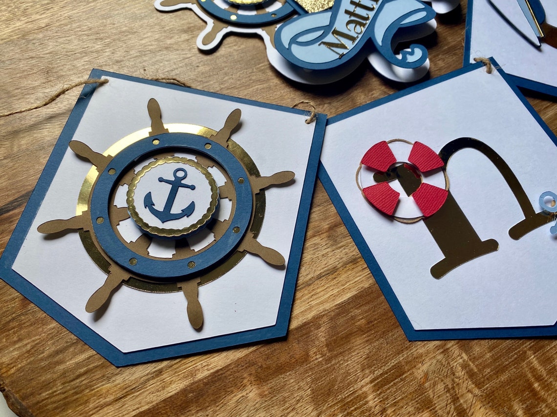 Sailor Cake Topper Sailor Birthday Banner Nautical Cake - Etsy