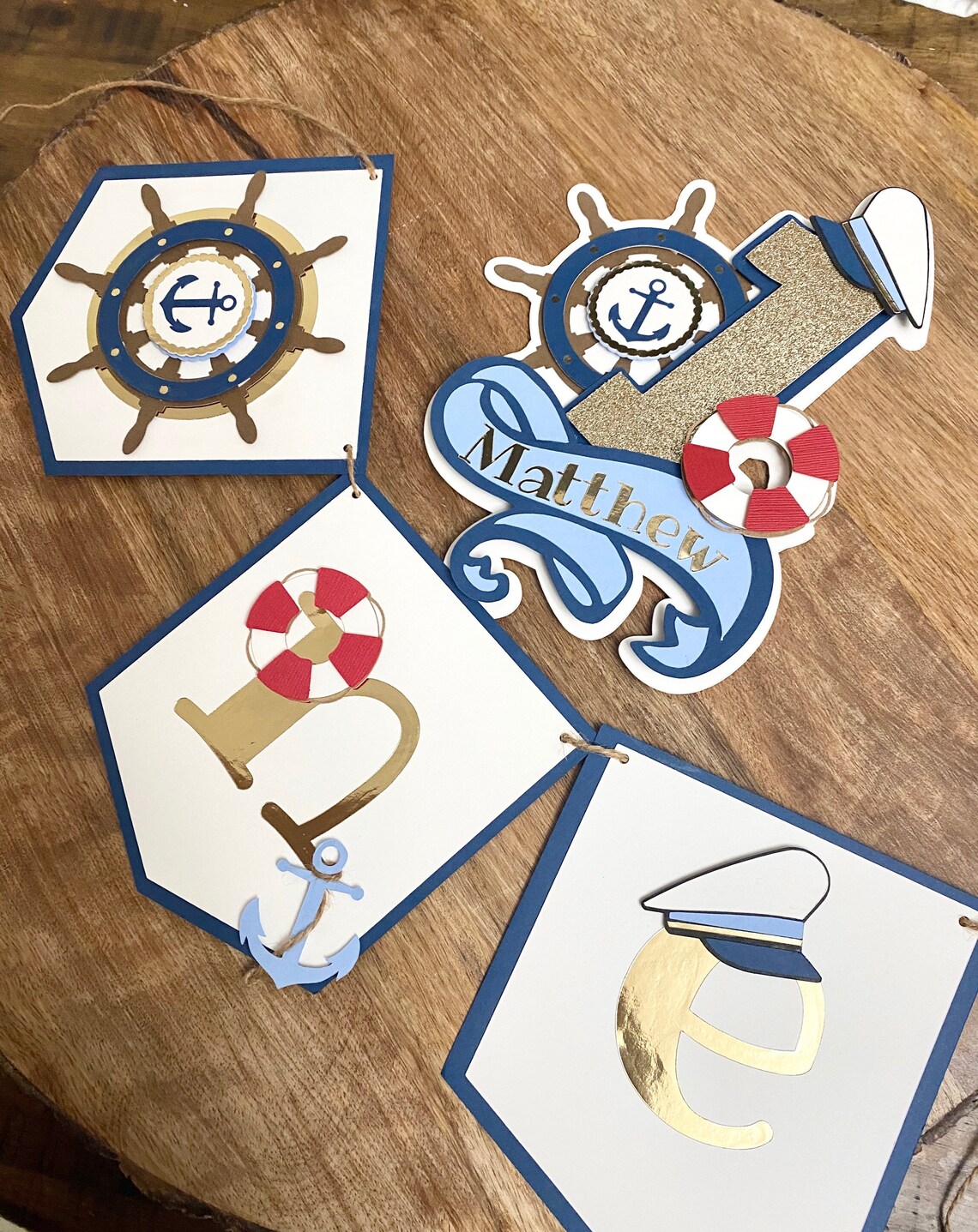 Sailor Cake Topper Sailor Birthday Banner Nautical Cake - Etsy