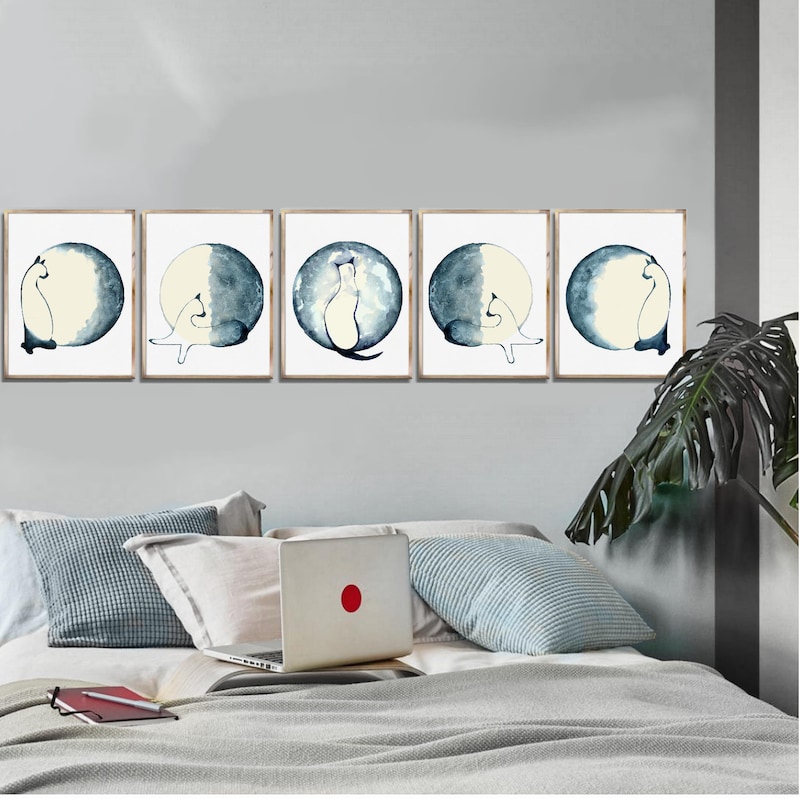 Blue Moon Painting - Etsy