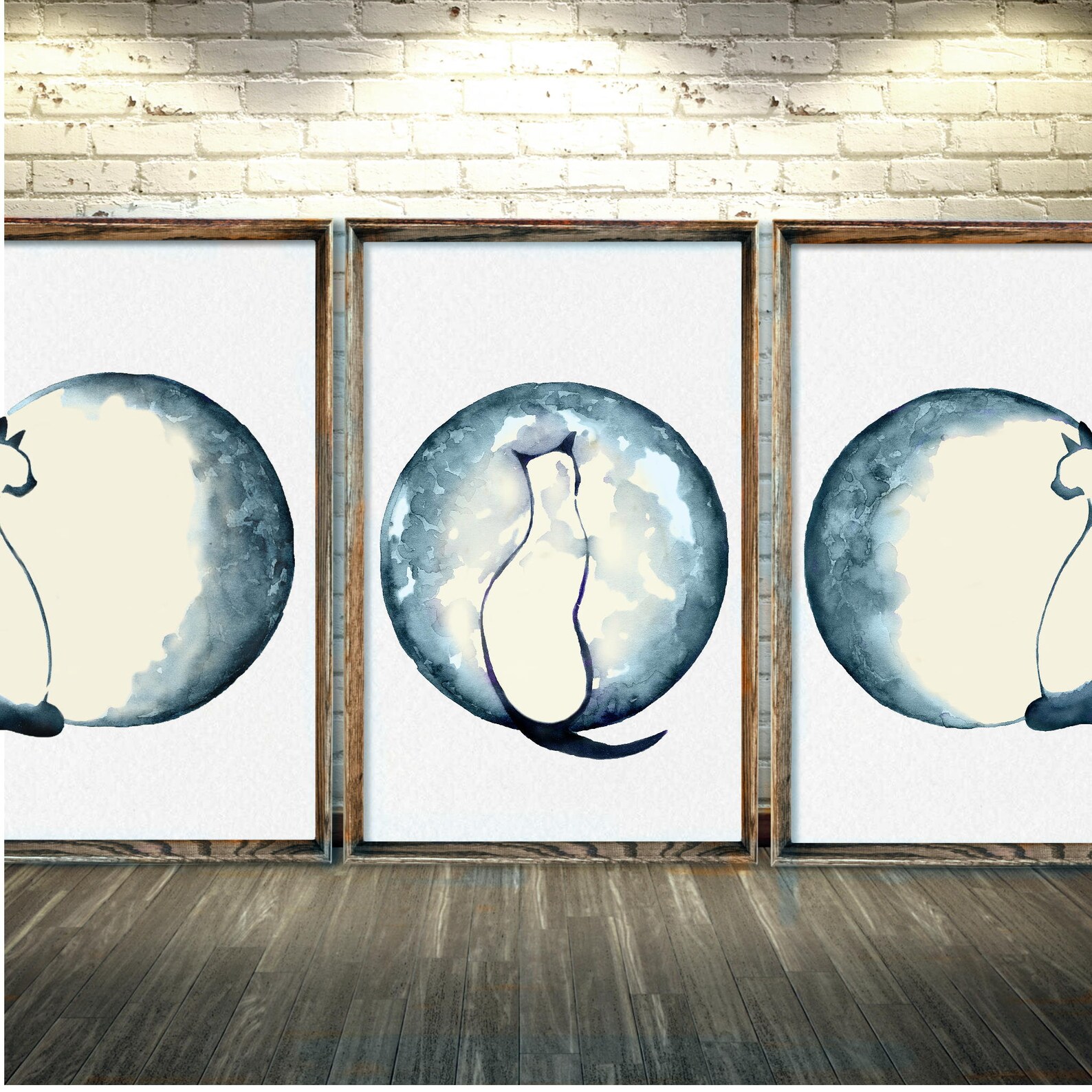 Indigo Navy Moon Phases Print Blue Illustration Phases Moon - Etsy