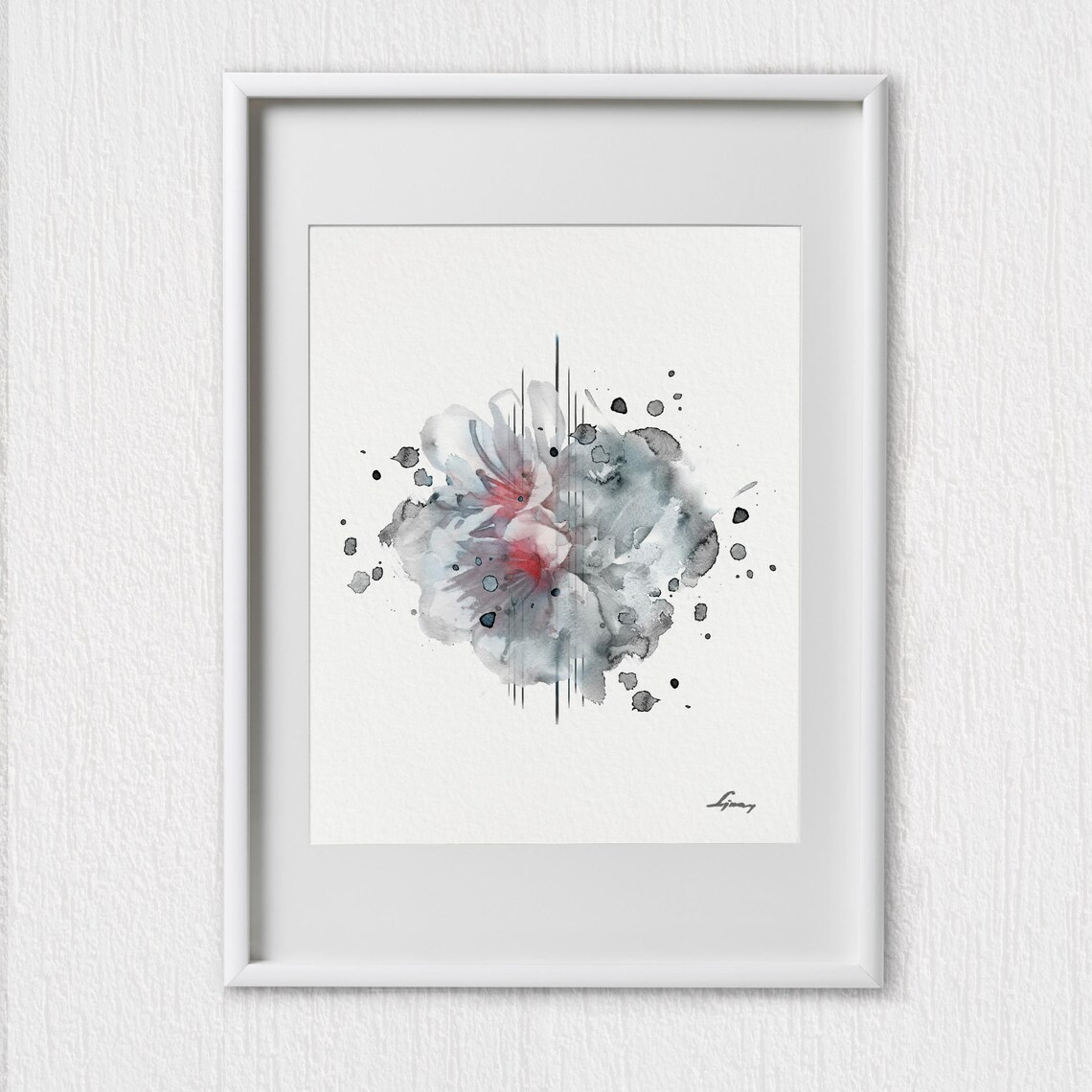 Gray Hummingbirds Set 3 Prints, Black and White Birds Watercolor ...