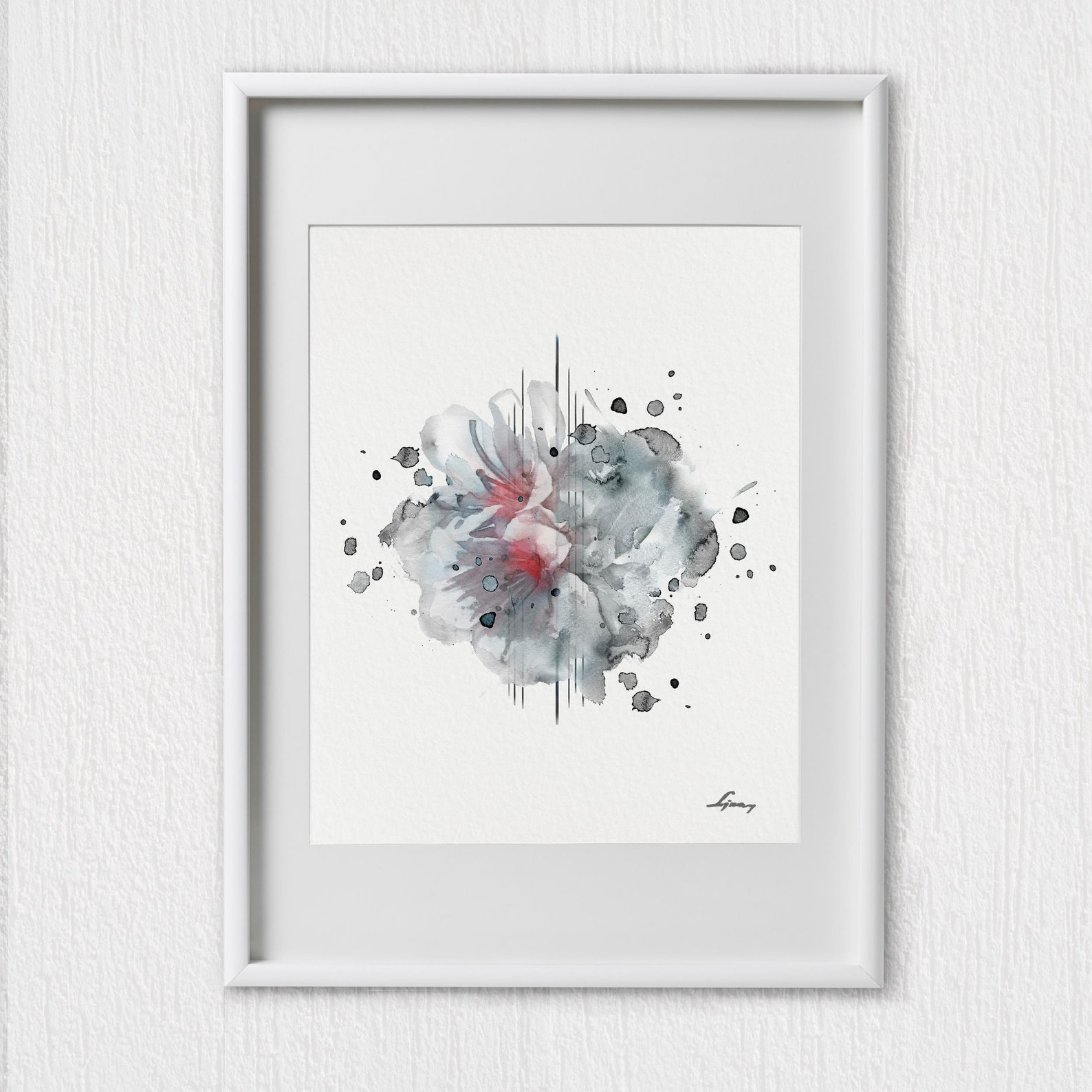 Gray Hummingbirds Set 3 Prints, Black and White Birds Watercolor ...
