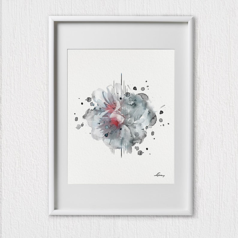 Gray Hummingbirds Set 3 Prints, Black and White Birds Watercolor ...