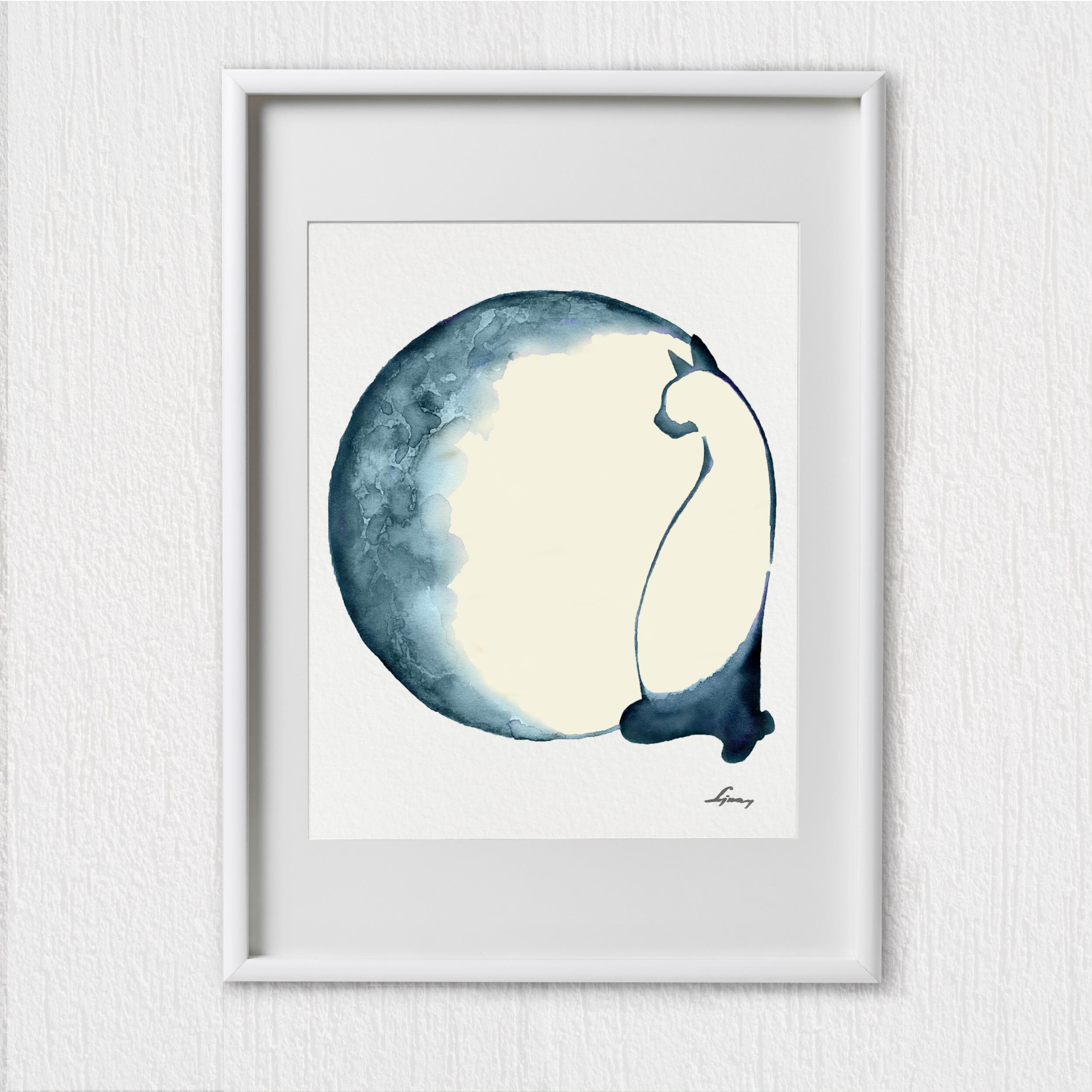 Indigo Navy Moon Phases Print Blue Illustration Phases Moon | Etsy