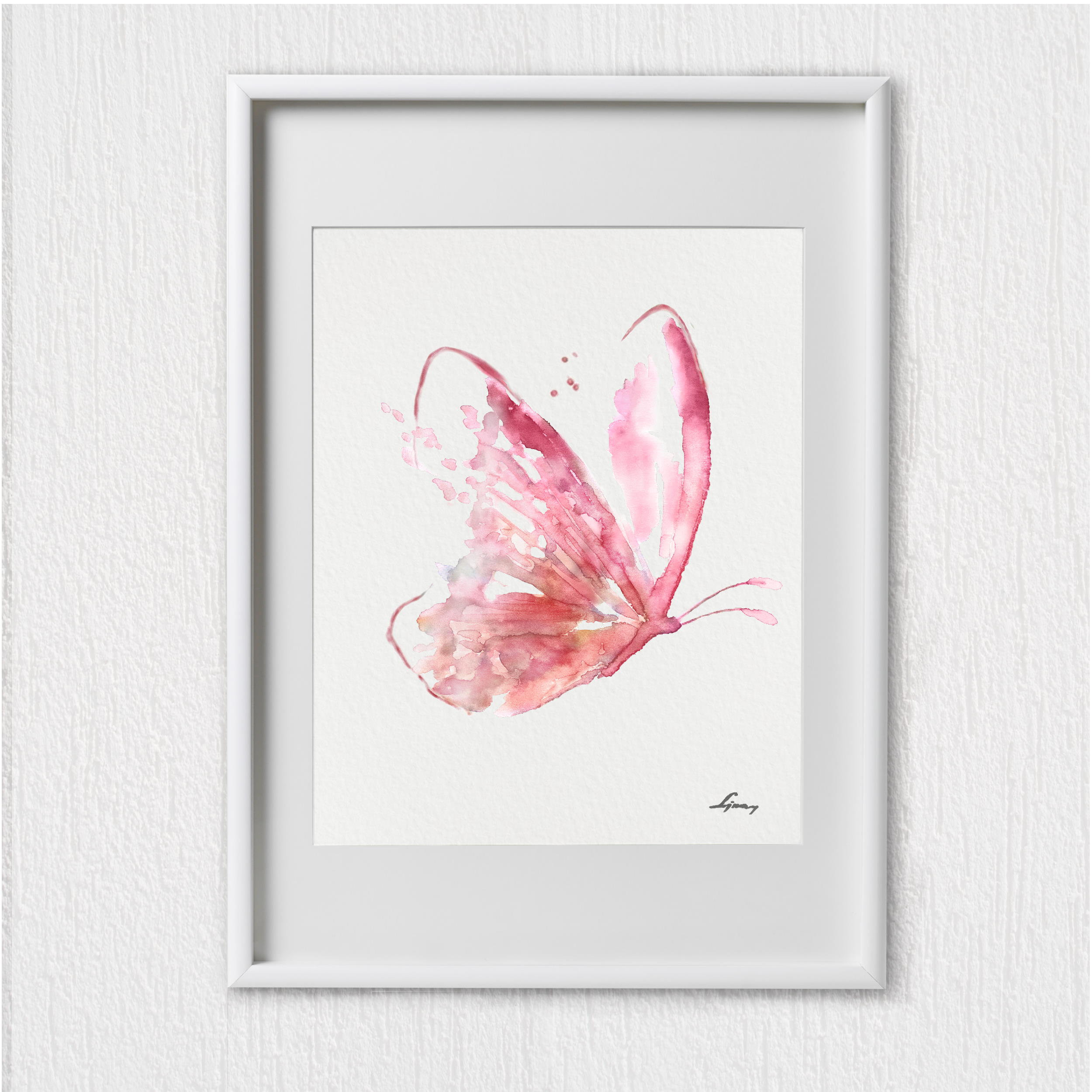 Butterfly Watercolor Set of 2 Painting Pink Butterfly Print - Etsy