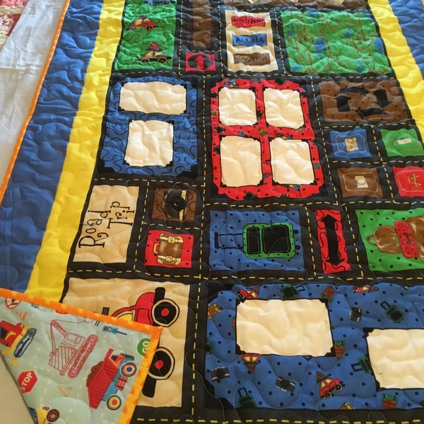 Construction Quilt - Etsy