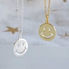 Smiley Face Necklace in Sterling Silver or Gold Plated Smiley Face ...