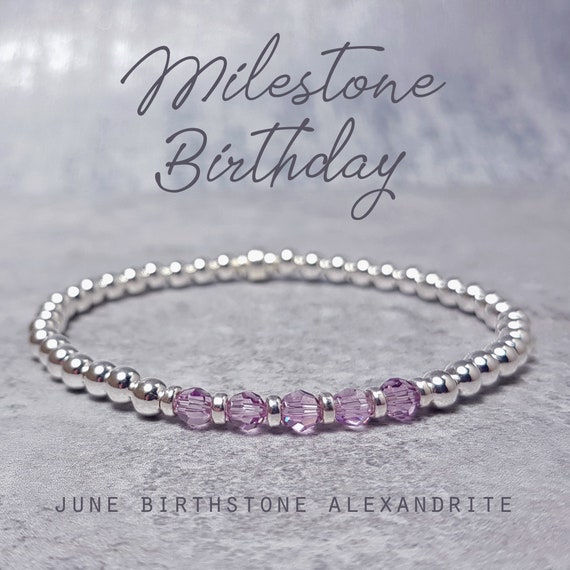 June Milestone Birthday Bracelet - Etsy